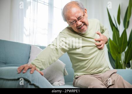 Asian older man have congenital disease suffering from heartache alone ...