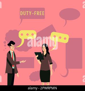 Text sign showing Duty Free. Word Written on Store or establisbhement ...