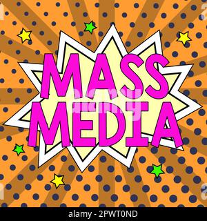 Text sign showing Mass Media. Business concept Group showing making ...