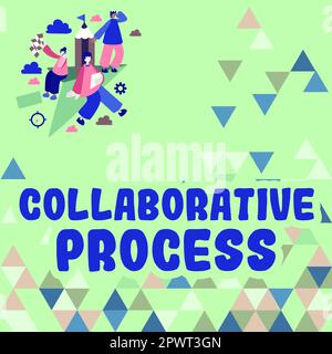 Text caption presenting Collaborative Process, Internet Concept people ...