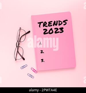 Writing displaying text Trends For 2023, Internet Concept list of ...