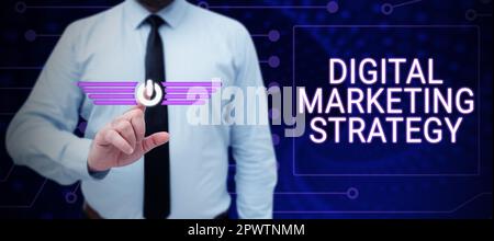 Conceptual caption Digital Marketing Strategy. Business idea services ...