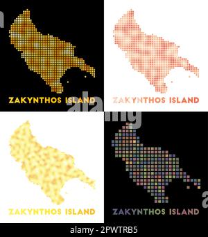 Zakynthos Island map. Map of Zakynthos Island in dotted style. Borders ...