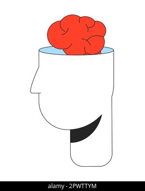 Human brain organ 2D linear cartoon object Stock Vector Image & Art - Alamy