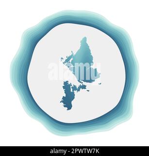 Siargao round stamp. Round logo with island map and title. Stylish ...