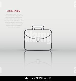 Vector suitcase icon in flat style. Luggage sign illustration pictogram. Bag business concept ...
