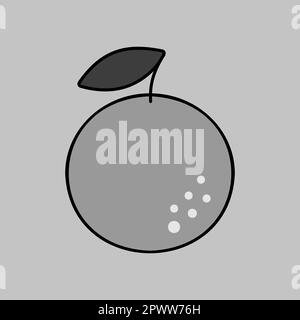 Lemon vector grayscale icon. Graph symbol for food and drinks web site ...