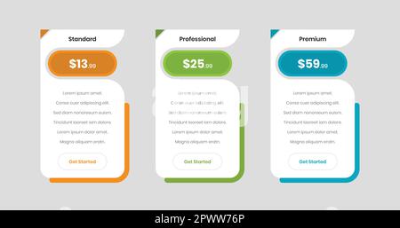 Minimal pricing comparison table web and mobile ui design element Stock Vector Image & Art - Alamy