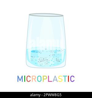 Vector illustration concept of microplastic in oceans. Small plastic ...