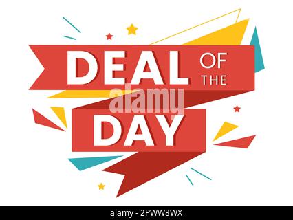 Daily Deals of The Day with Decorative Lettering Text Style for Poster ...