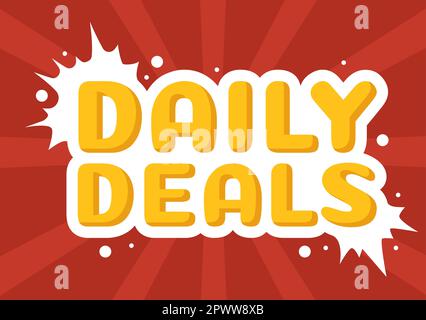 Daily Deals of The Day with Decorative Lettering Text Style for Poster ...