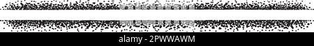 A border to use as a divider, made with messy and irregular black dots ...