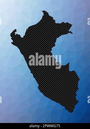 South America geometric map. Stencil shape of South America in low poly ...