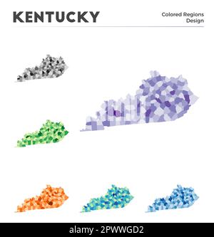 Kentucky map. Borders of Kentucky for your infographic. Vector us state ...