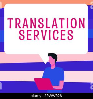 Hand writing sign Translation Services. Business overview organization ...