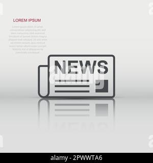 Vector newspaper icon in flat style. News sign illustration pictogram ...