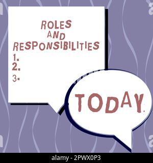 Inspiration showing sign Roles And Responsibilities. Business showcase ...