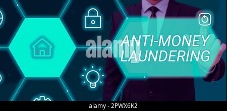 Conceptual display Anti Money Laundering, Internet Concept stop ...