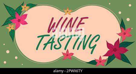 Text caption presenting Wine Tasting. Word for Degustation Alcohol ...