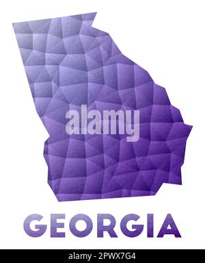 Low poly map of Georgia. Georgia geometric polygonal, mosaic style map ...