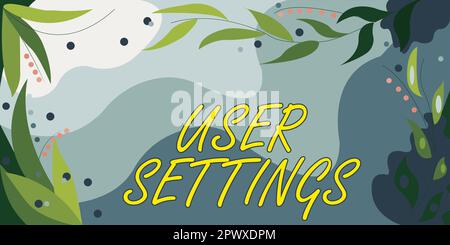 Conceptual caption User Settings, Internet Concept Configuration of appearance Operating System ...
