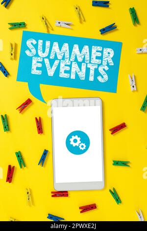 Text sign showing Summer Events. Word Written on Celebration Events ...