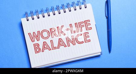 Handwriting text Work Life Balance. Conceptual photo Division of time ...