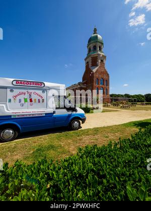 The Chapel and ice cream van at the Royal Victoria Country Park, Netley ...