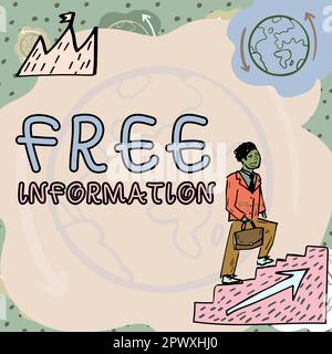 Hand writing sign Free Information. Business showcase knowledge ...