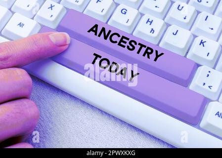 Hand writing sign Ancestry, Conceptual photo the history or ...