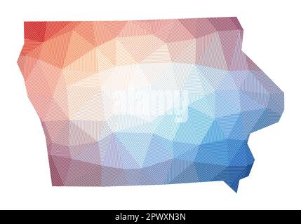 Network map of Iowa. US state digital connections map. Technology ...