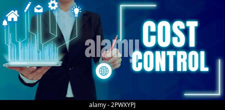 Conceptual caption Cost Control, Word Written on practice of ...