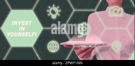 Handwriting text Invest In Yourself. Conceptual photo learn new things ...