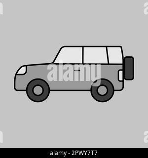 SUV car grayscale vector icon. Graph symbol for travel and tourism web ...