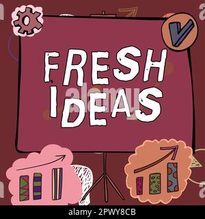 Text sign showing Fresh Ideas. Concept meaning thought or suggestion as ...