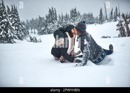 If kisses were snowflakes, Id send you a blizzard. a couple kissing ...