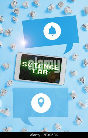 Writing displaying text Science Lab, Business overview special facility ...