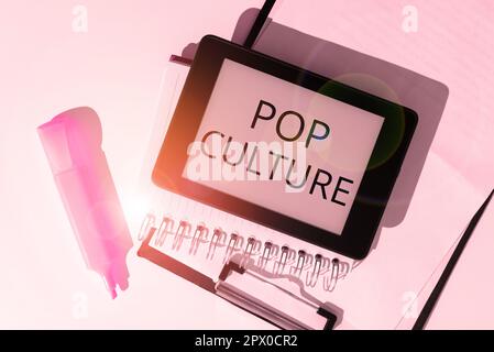 Hand writing sign Pop Culture. Conceptual photo describes the lifestyle ...