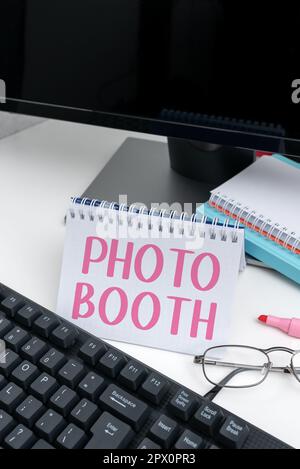 Inspiration showing sign Photo Booth. Business idea form of photo ...