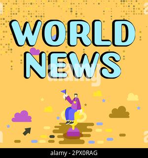 Sign displaying Breaking News. Business idea Special Report ...