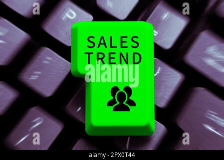 Text sign showing Sales Trend. Word Written on Composite data of a ...