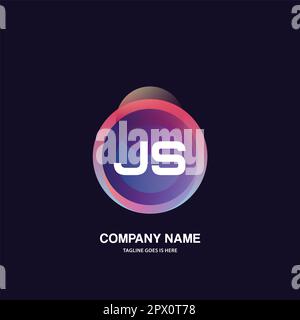 JS initial logo With Colorful Circle template Stock Vector Image & Art ...