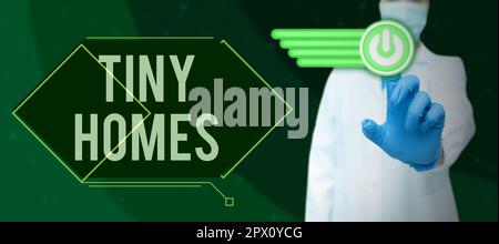 Handwriting text Tiny Homes. Conceptual photo houses contain one room ...