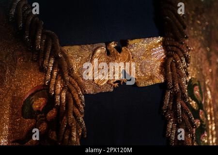Detail of the Imperial Mantle which forms part of the Coronation ...
