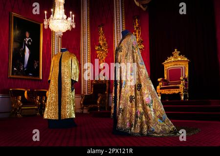 The Coronation Vestments, comprising of the Supertunica (left) and the ...