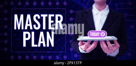 Writing displaying text Master Plan, Word Written on dynamic long-term ...