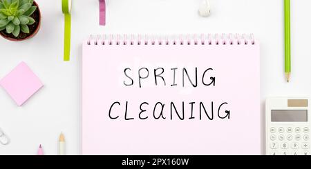 Inspiration showing sign Spring Cleaning. Word Written on practice of ...