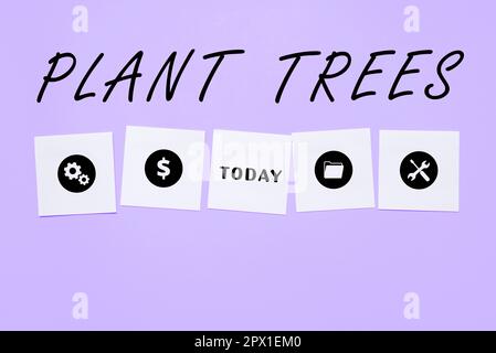 Conceptual caption Plant Trees, Business showcase process of planting a ...