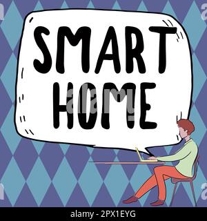 Hand writing sign Smart Home. Business concept automation system ...