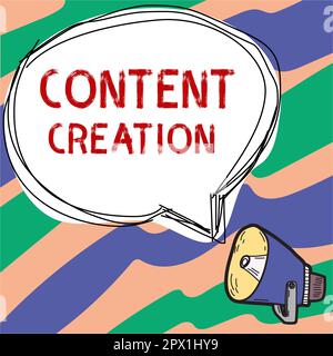 Hand writing sign Content Creation. Business concept contribution of ...
